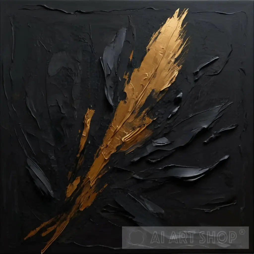 Black and Gold Abstract Painting | Convergence | Artist.AI Art Shop
