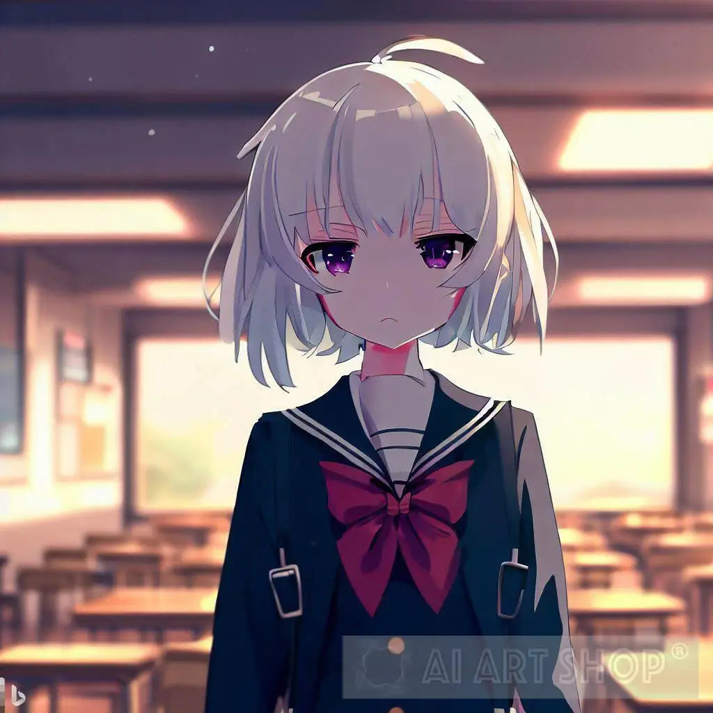 anime, waifu, uniform, girl, school, cute, cool