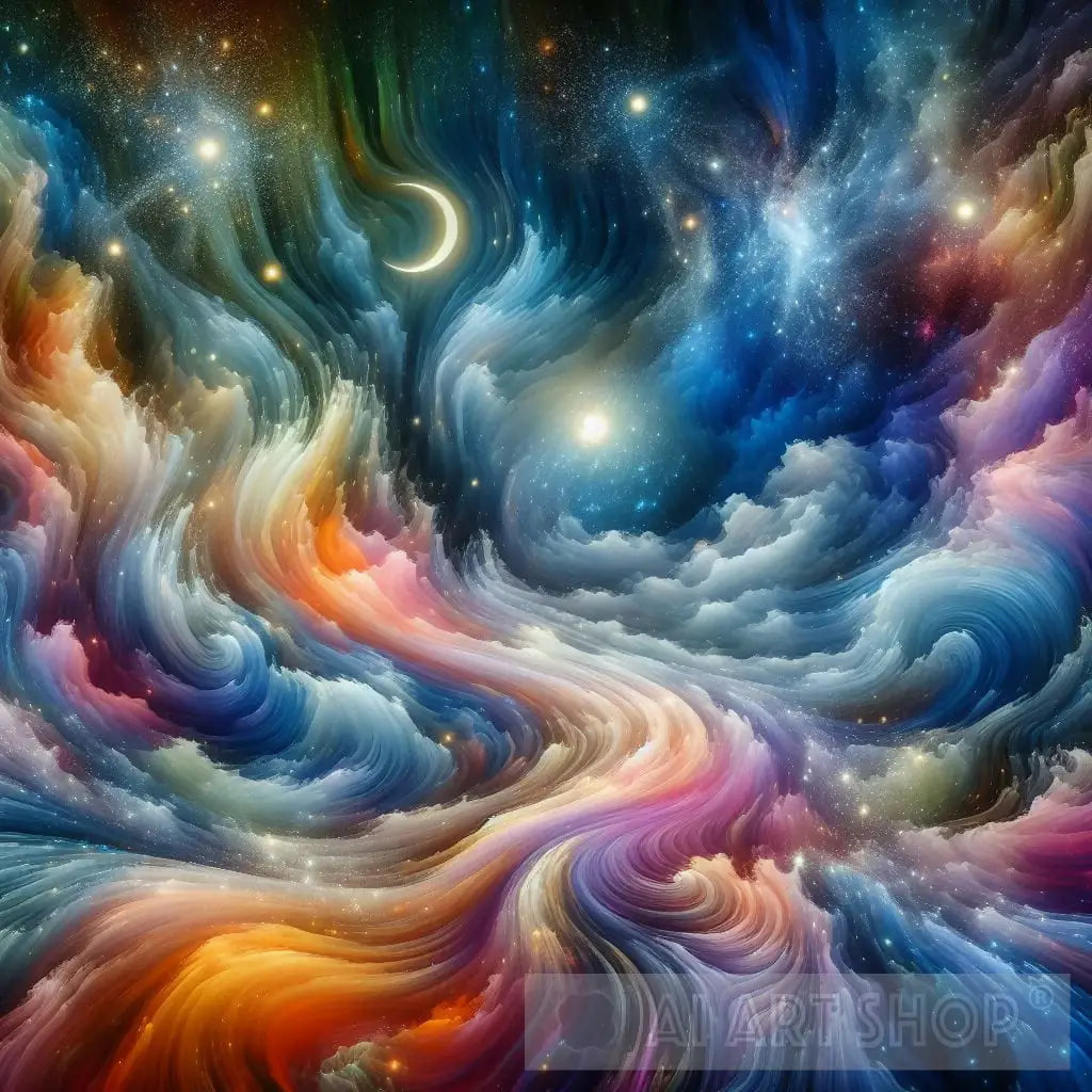 Abstract AI Landscape Art: Cosmic Dreamscape | JIXIFY