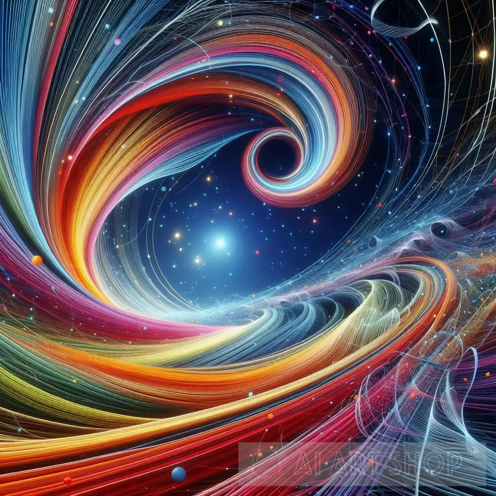 Space curvature, 3D visualization, Cosmic art, Kaleidoscope, Colorf...