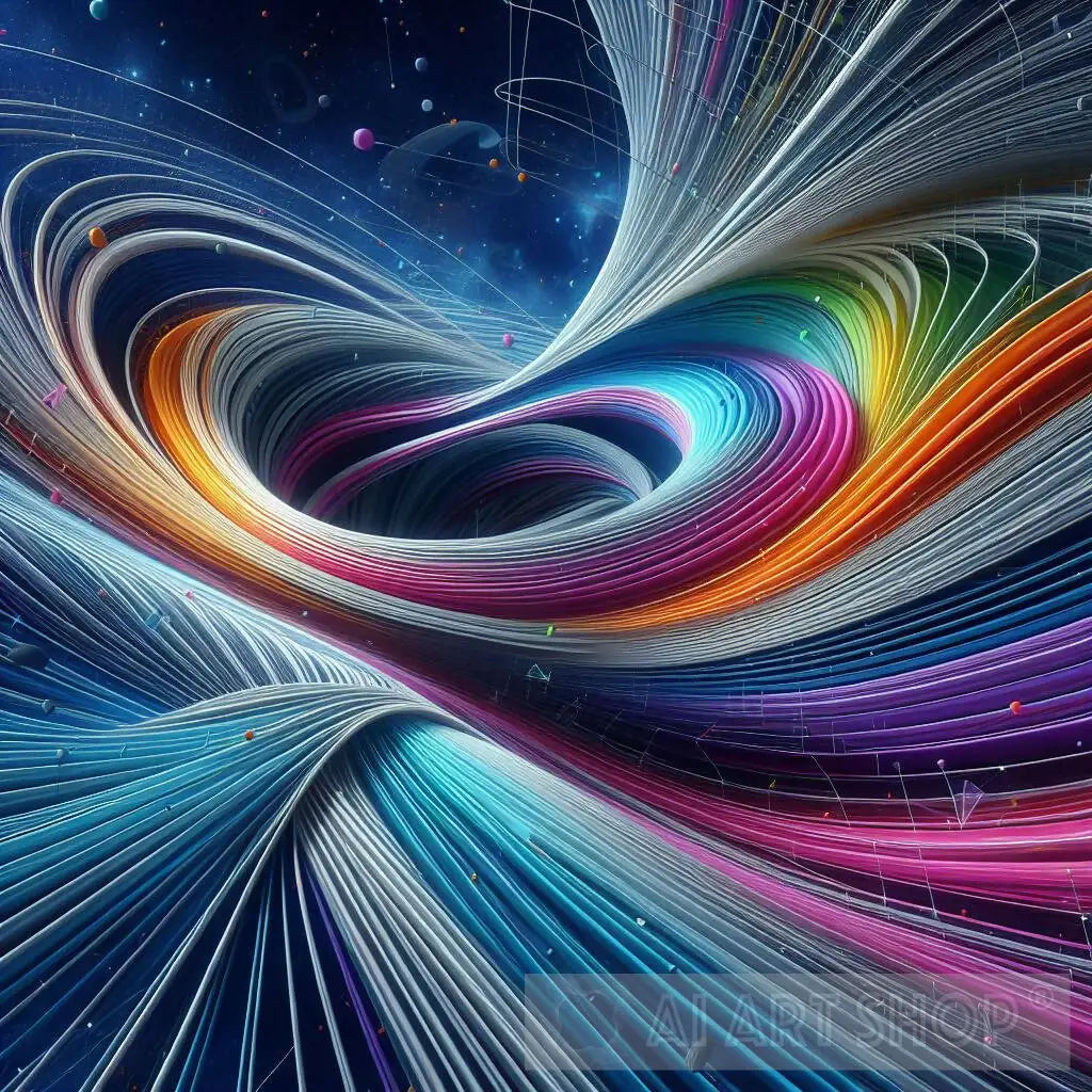 Space curvature, 3D visualization, Cosmic art, Kaleidoscope, Colorf...