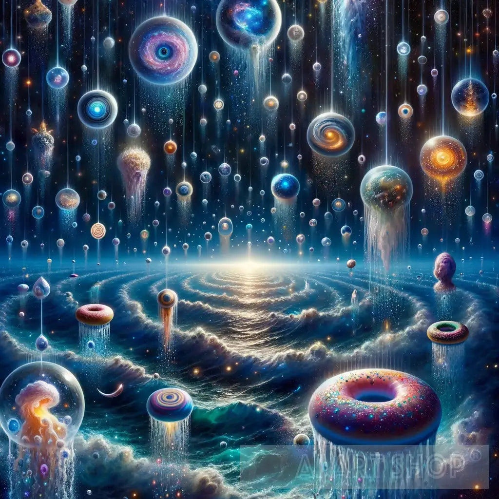 universe, cosmic rain, donuts, imagination, fiction, cosmos, infini...