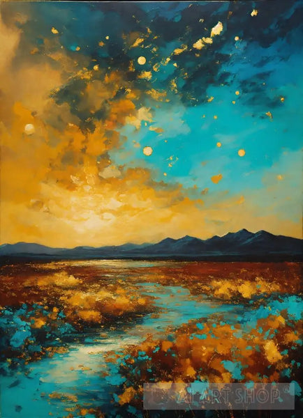 cosmic sky fantasylandscape wide