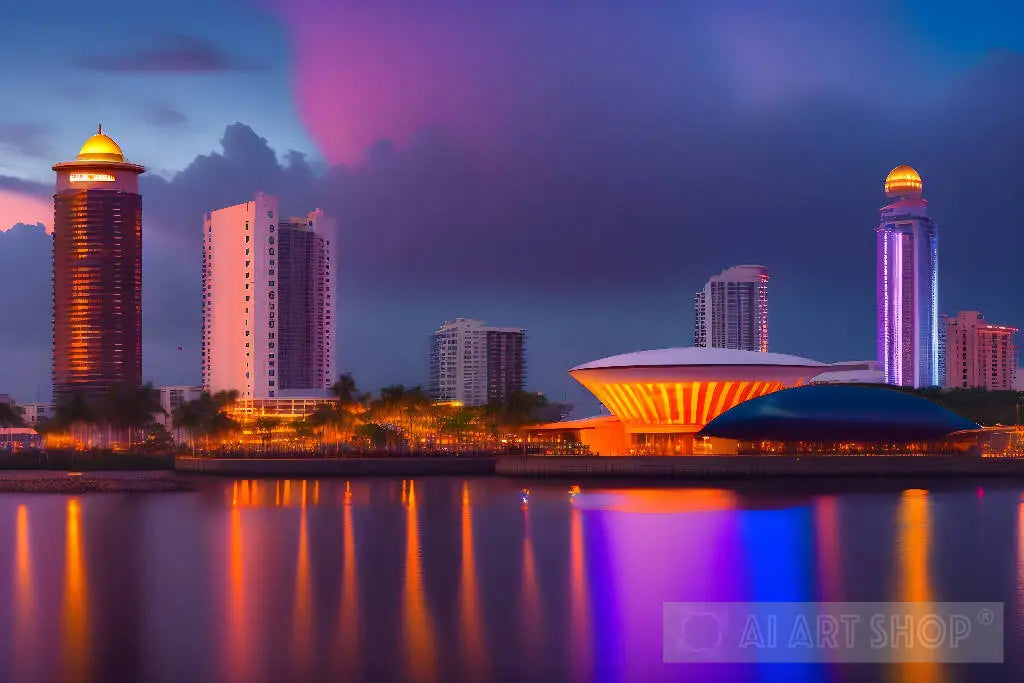 country skyline at night