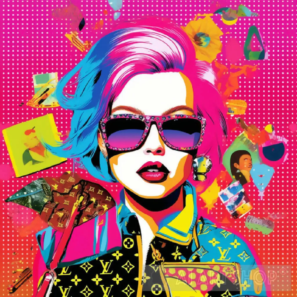 AI-Generated Pop Art Print of a Captivating Woman