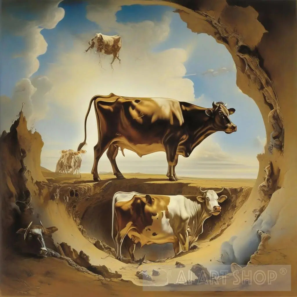 Cows tunnel surrealism