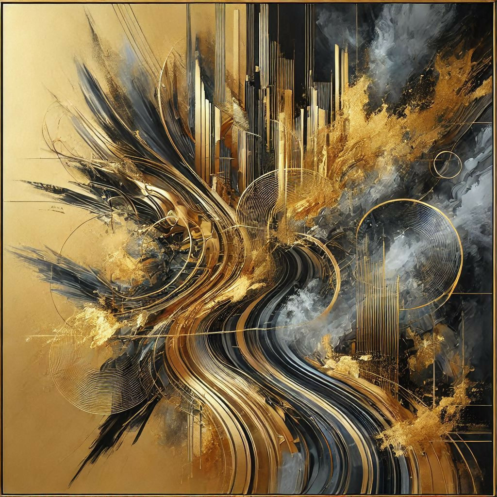 Abstract artwork in gold No. 1