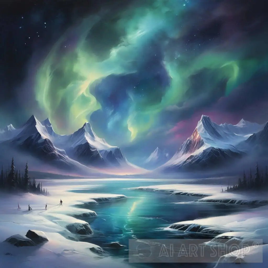 Craft An Artwork Of A Naturalistic Landscape With A Cosmic Sky