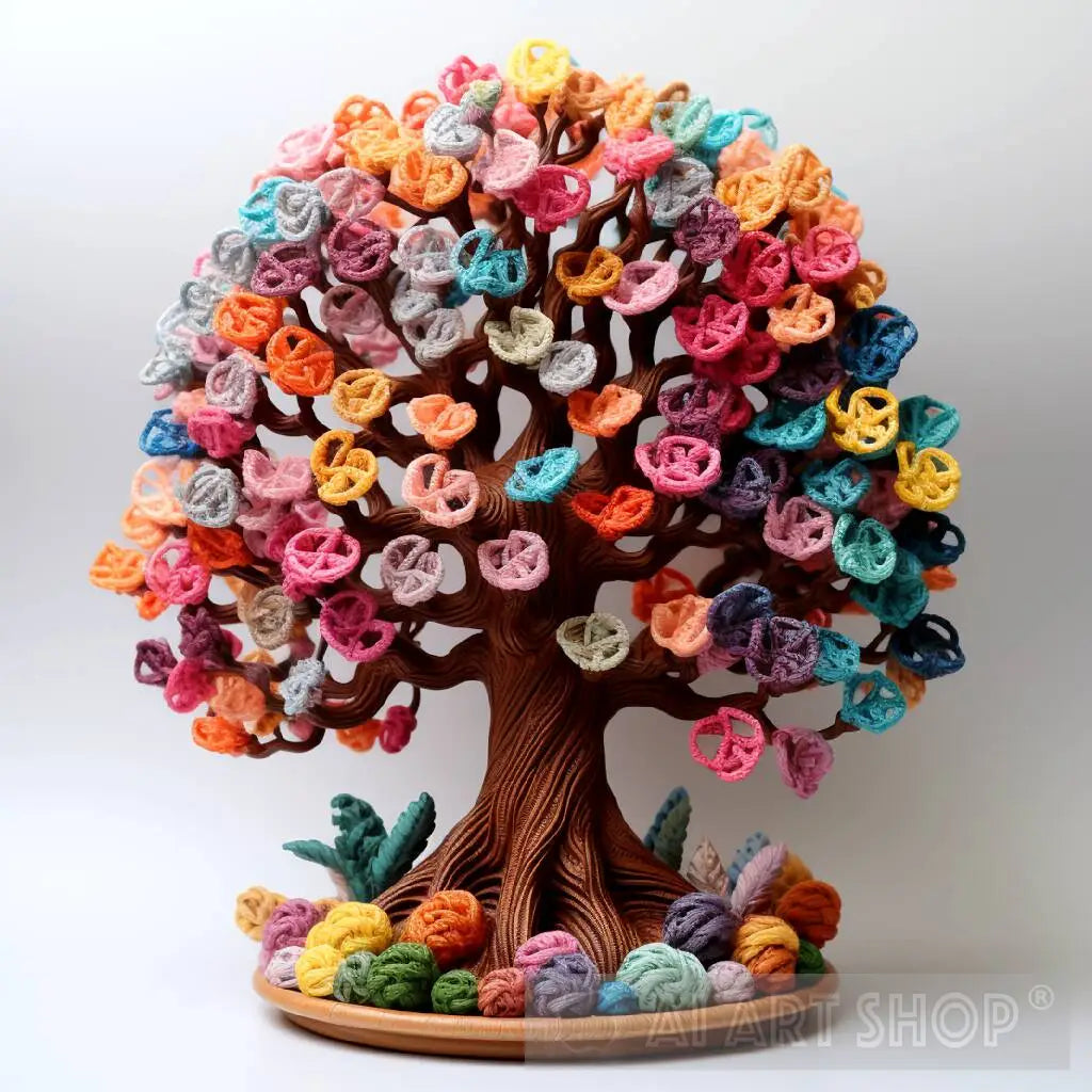 crochet, christmas, knitting, christmas tree, tree, holiday, yarn,