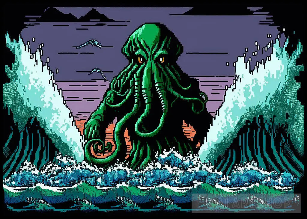 cthulhu, lovecraft, game, pixel, 90s