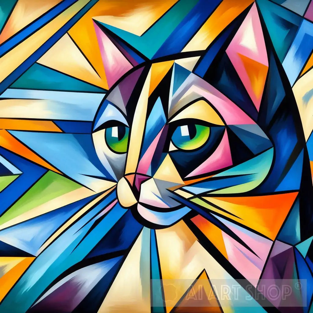 Cubist Cat: A Whimsical Masterpiece