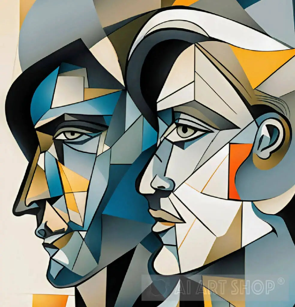 Cubist faces Portraiture digital AI