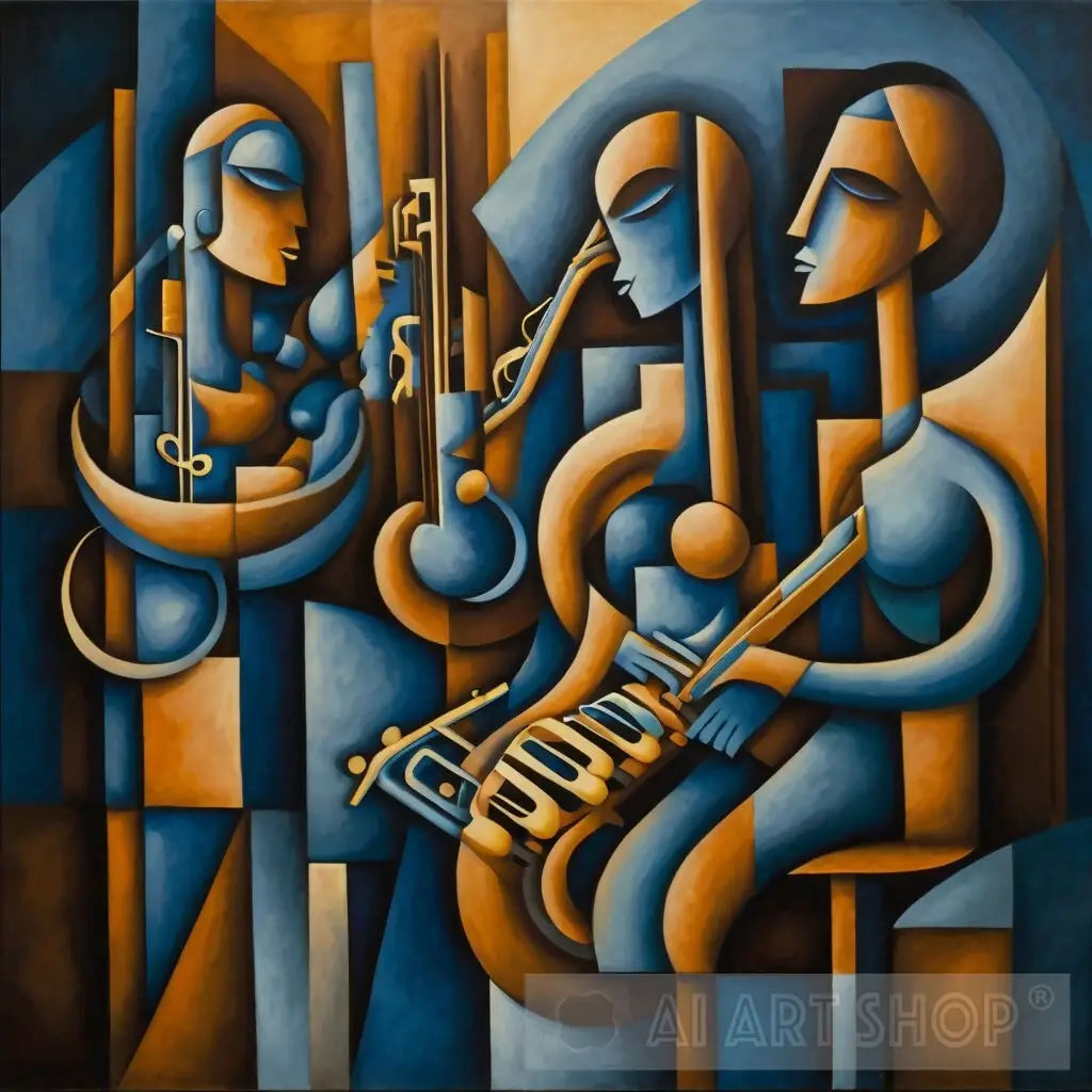 MUSIC, cubism, cubist, illustration, shapes and color, ai art, musi...