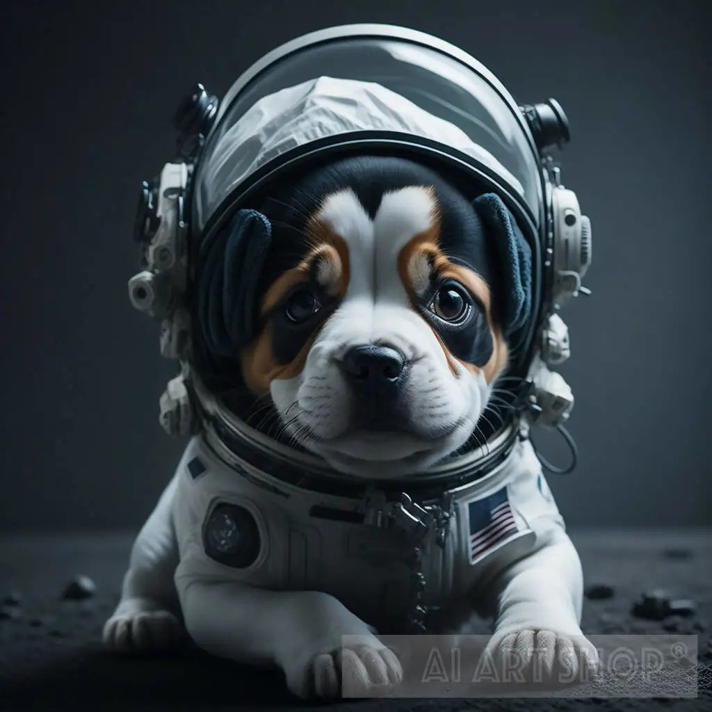Cute Astronaut Puppy