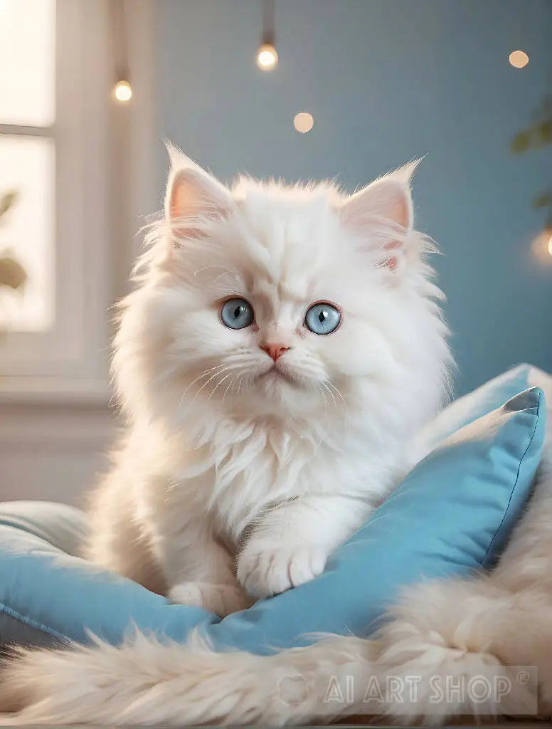 Cute Cat Fluffy adorable charmy soft white