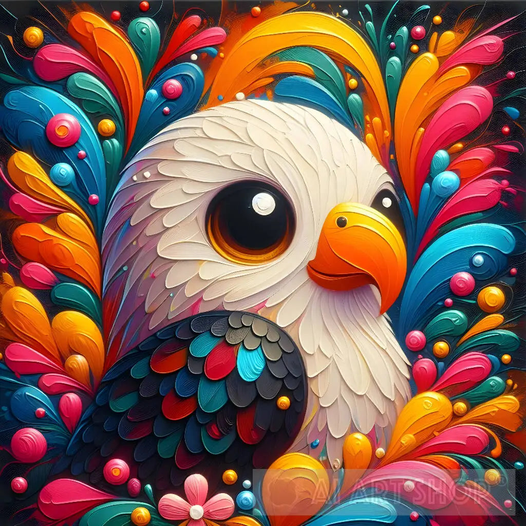 Cute Colorful Eagle, Cute Eagle, Eagle, Colorful Eagle, Vibrant Wil...