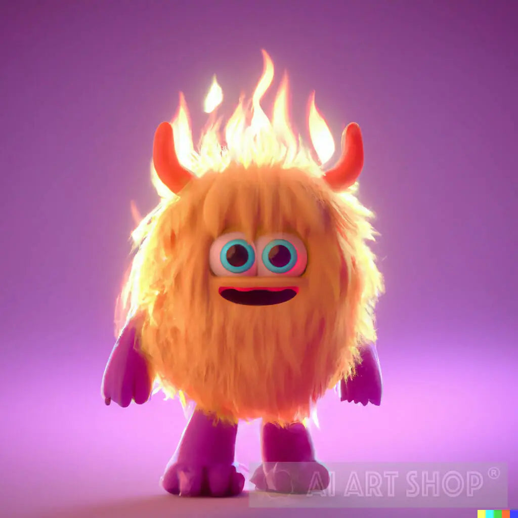 Cute Fire Fur Monster