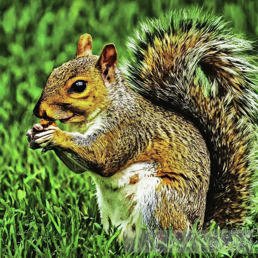 Cute Squirrel Eating A Nut