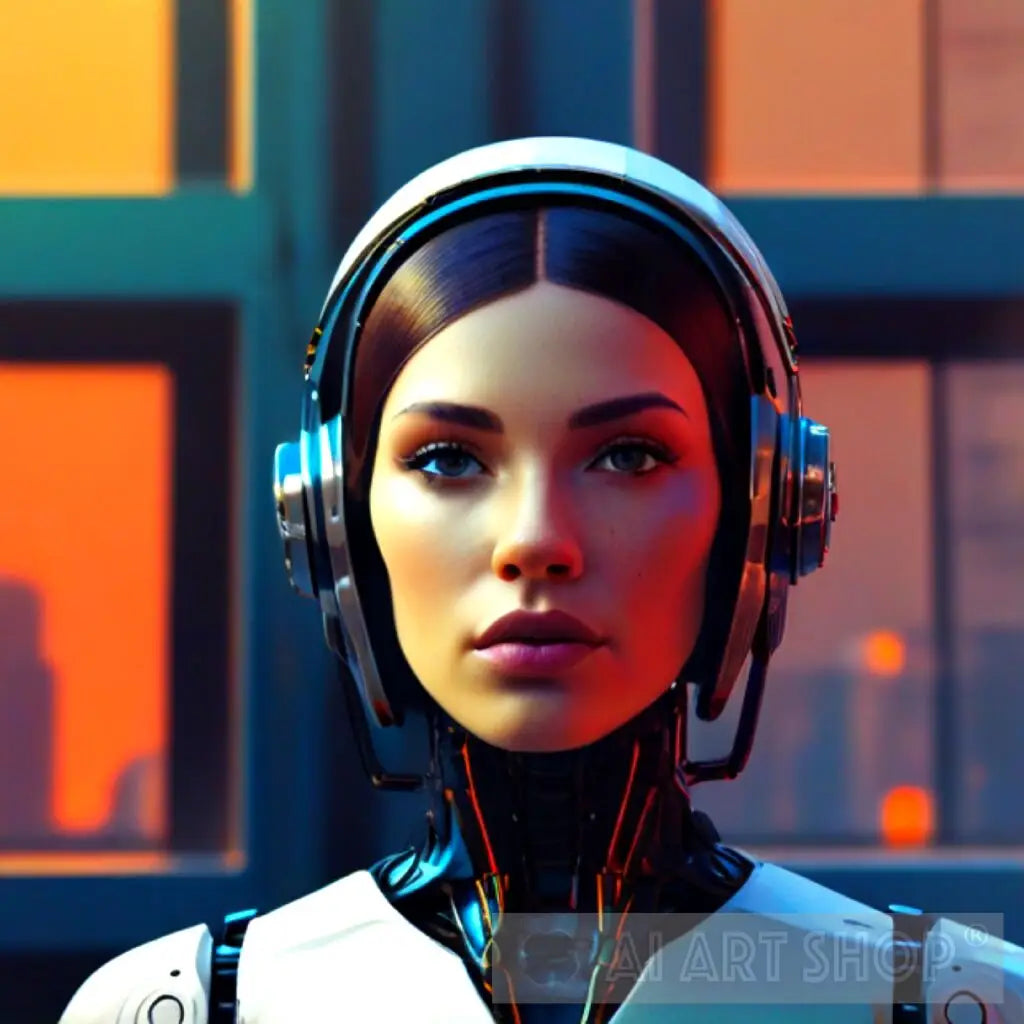 Cyber City Horizon: The Vision of Tomorrow - Confident Cyborg Woman...
