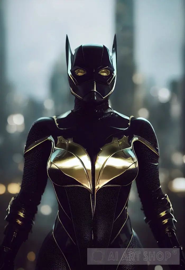 Batgirl, superhero, portrait, cyberpunk