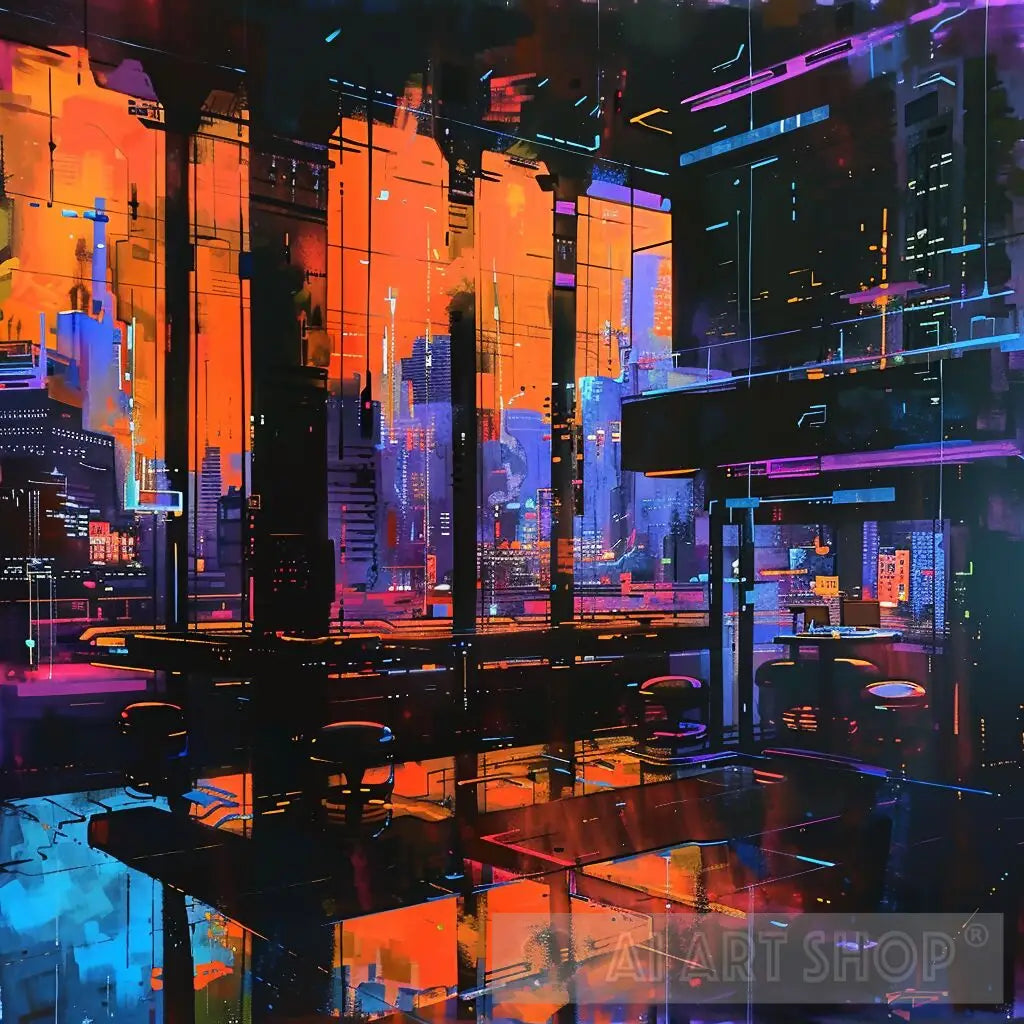 Cyberpunk High-Rise - Noir Art