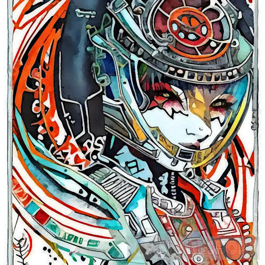 AI Art of a Cyborg Female Pilot
