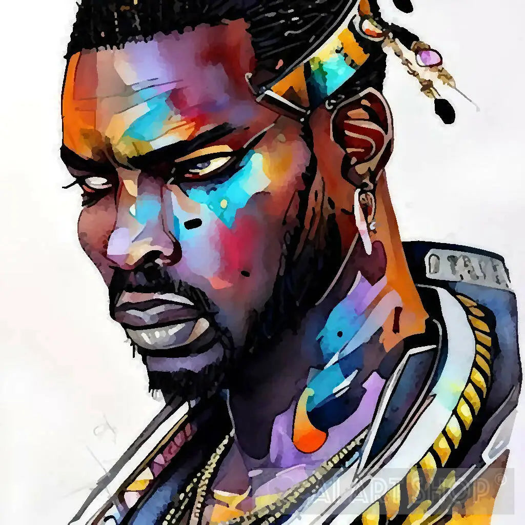 AI Art of a Cyborg Male with Headband