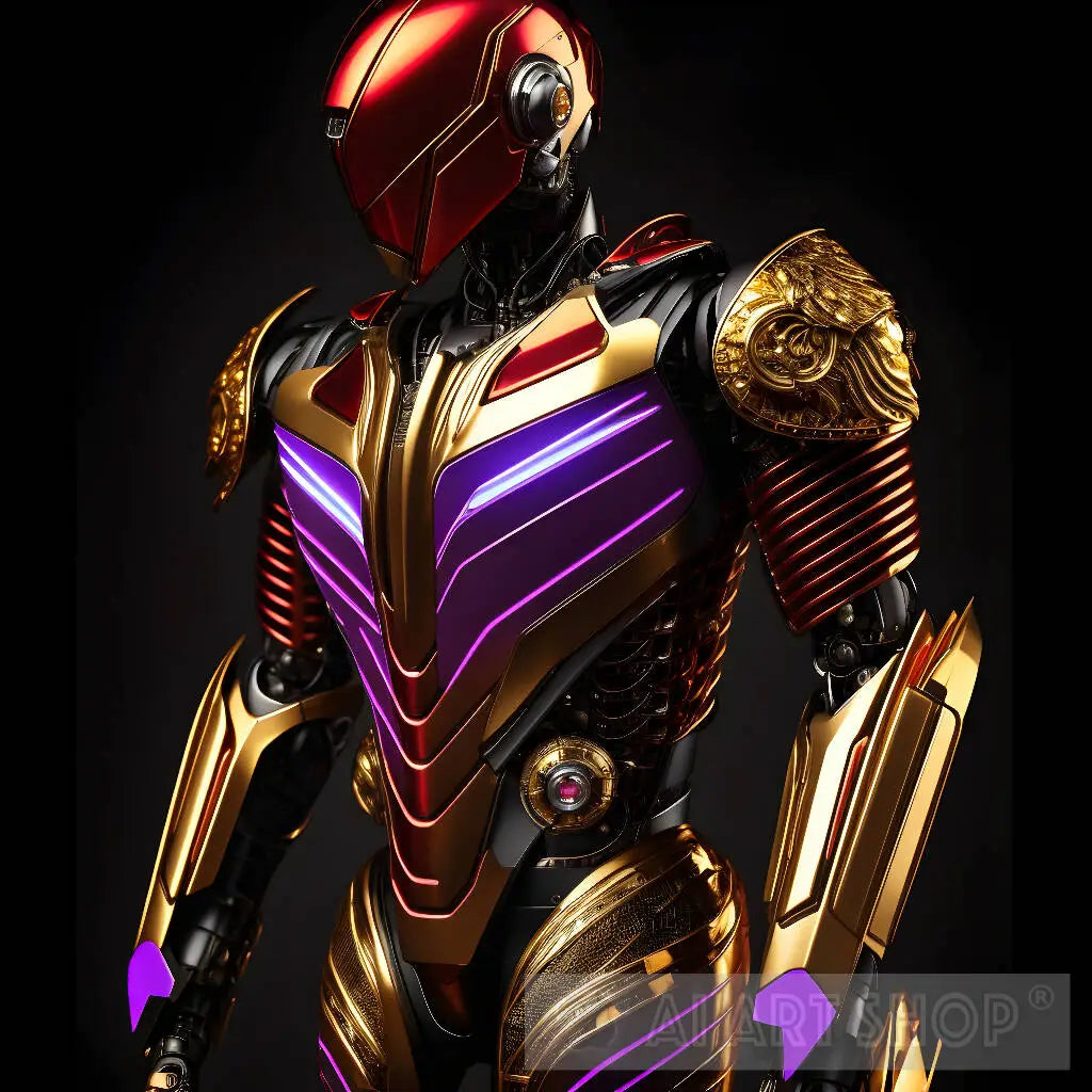 cyborg king, futuristic art, human-animal fusion, robotic transform...