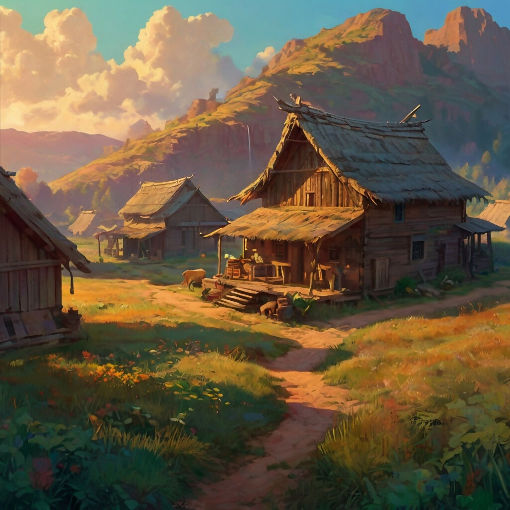 Rustic village scene