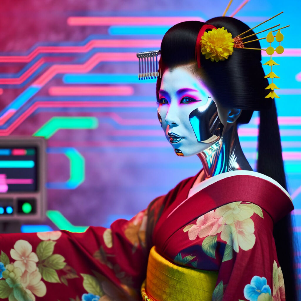 futuristic, Geisha, Anime