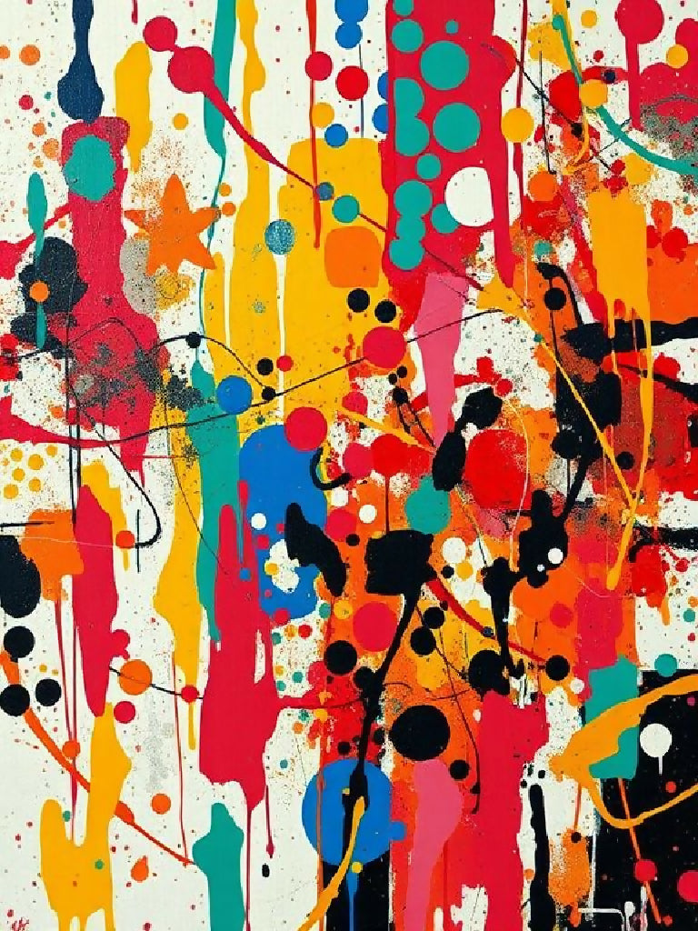 Abstract Chaos | Colorful Splatter | Modern Expressionism