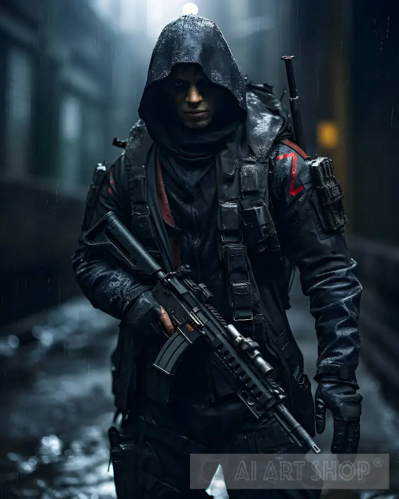 Dark Assassin standing in alley