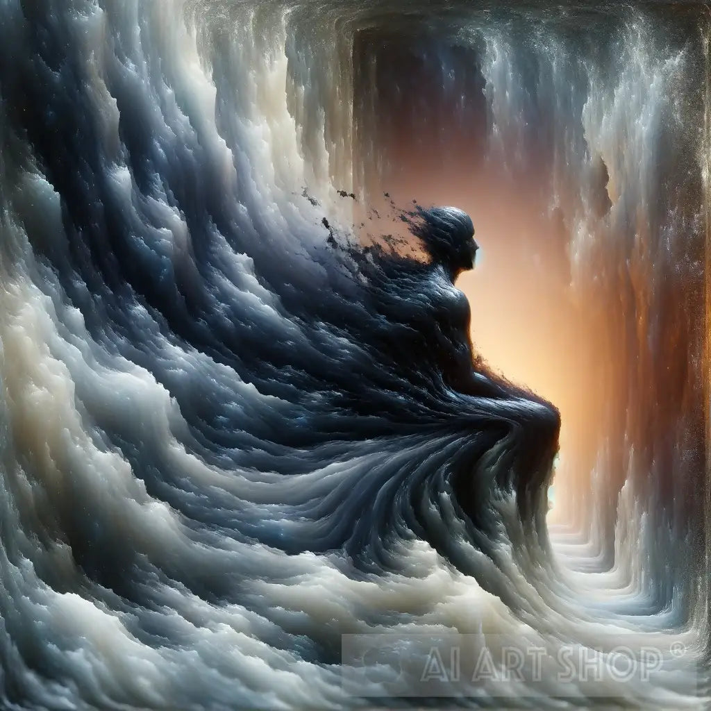 dark soul, waterfall, redemption, abstract light, pondering, philos...