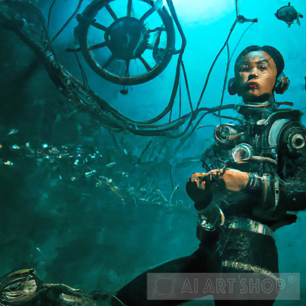 Daughter of the Deep: AI generated fantasy sci-fi artwork painting ...