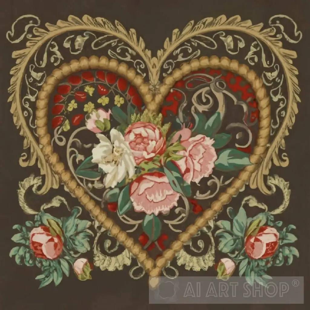 Decorated hearts made of lace