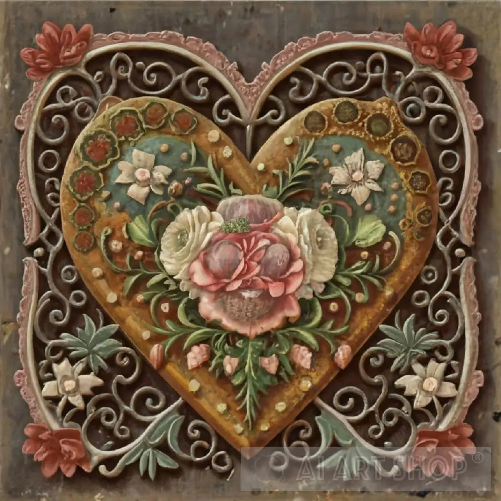 Decorated hearts made of lace