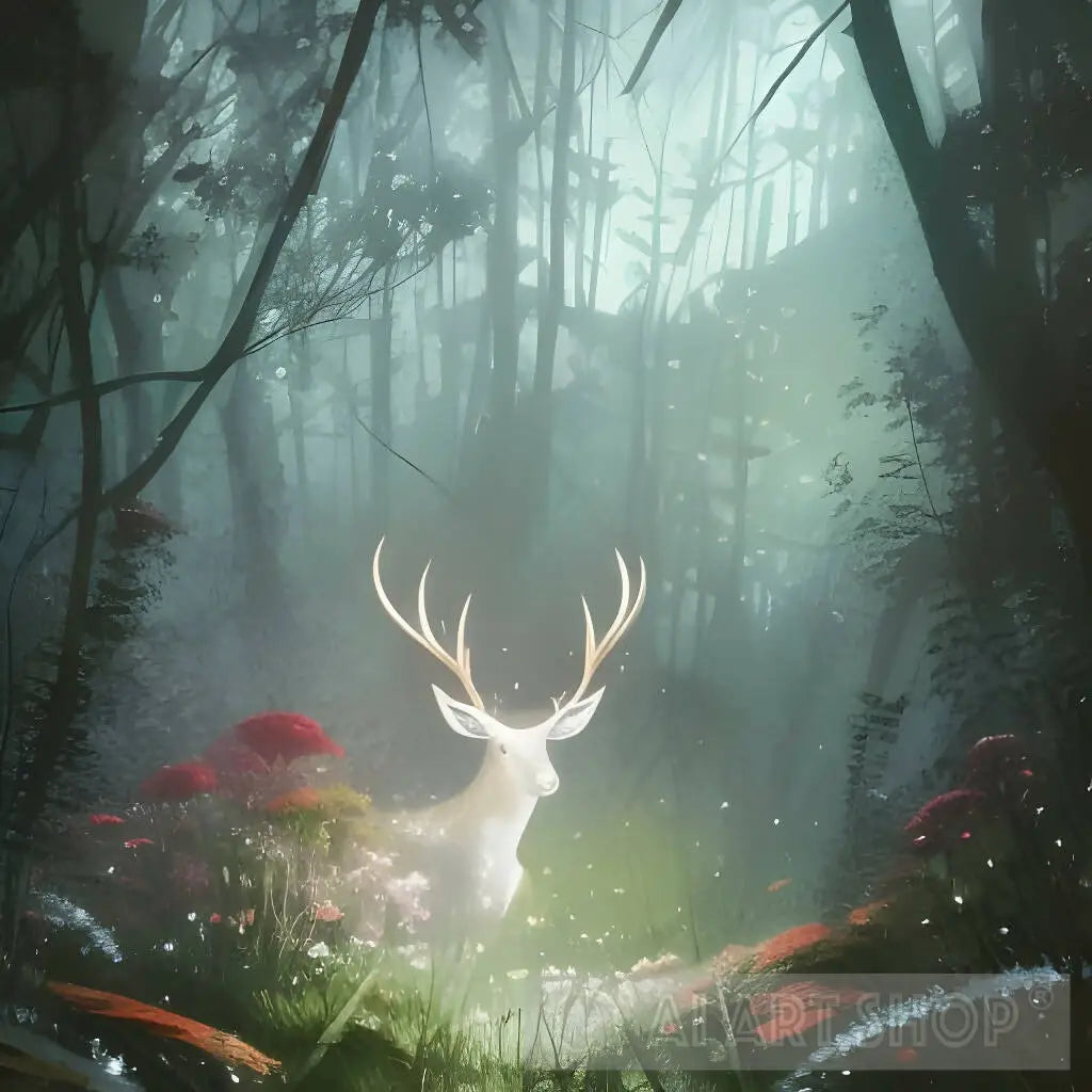 Deer spirit in the forest