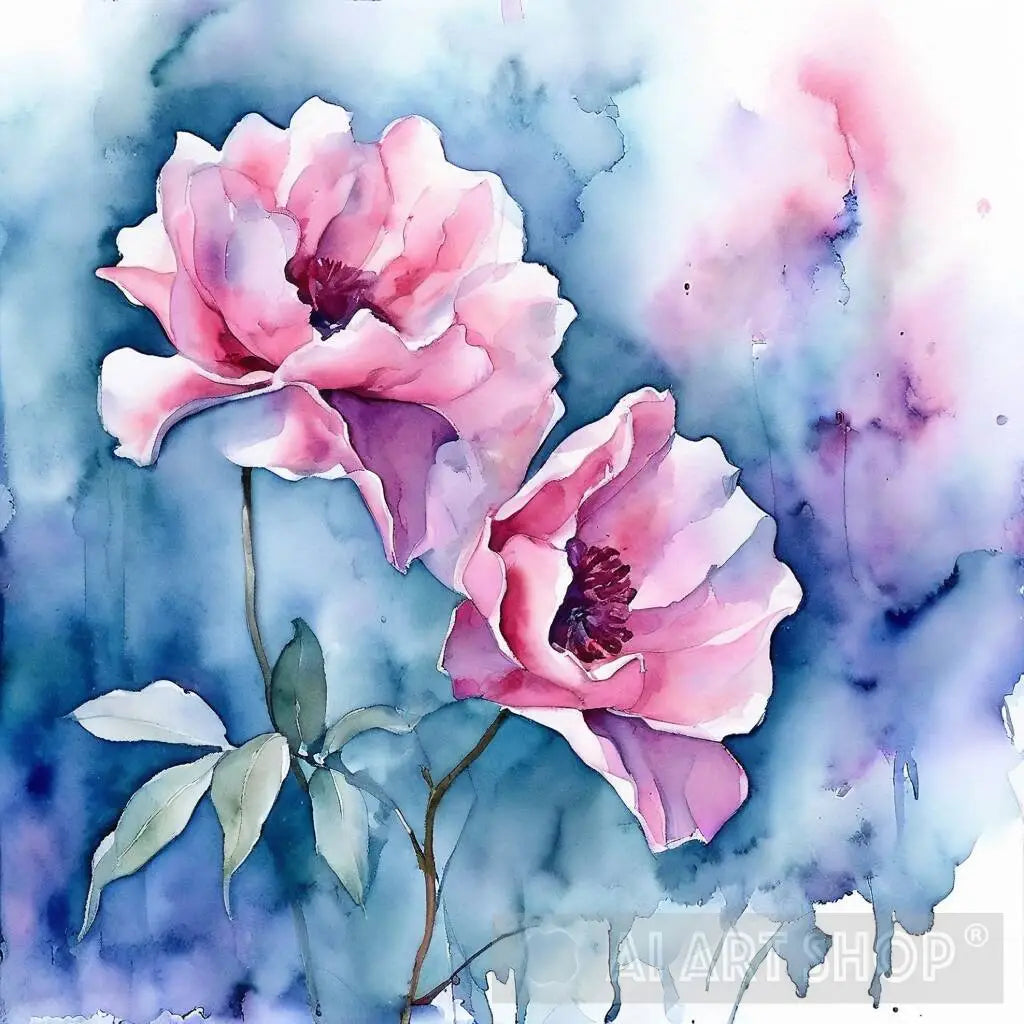 Watercolor Painting: Delicate Dance of Pink