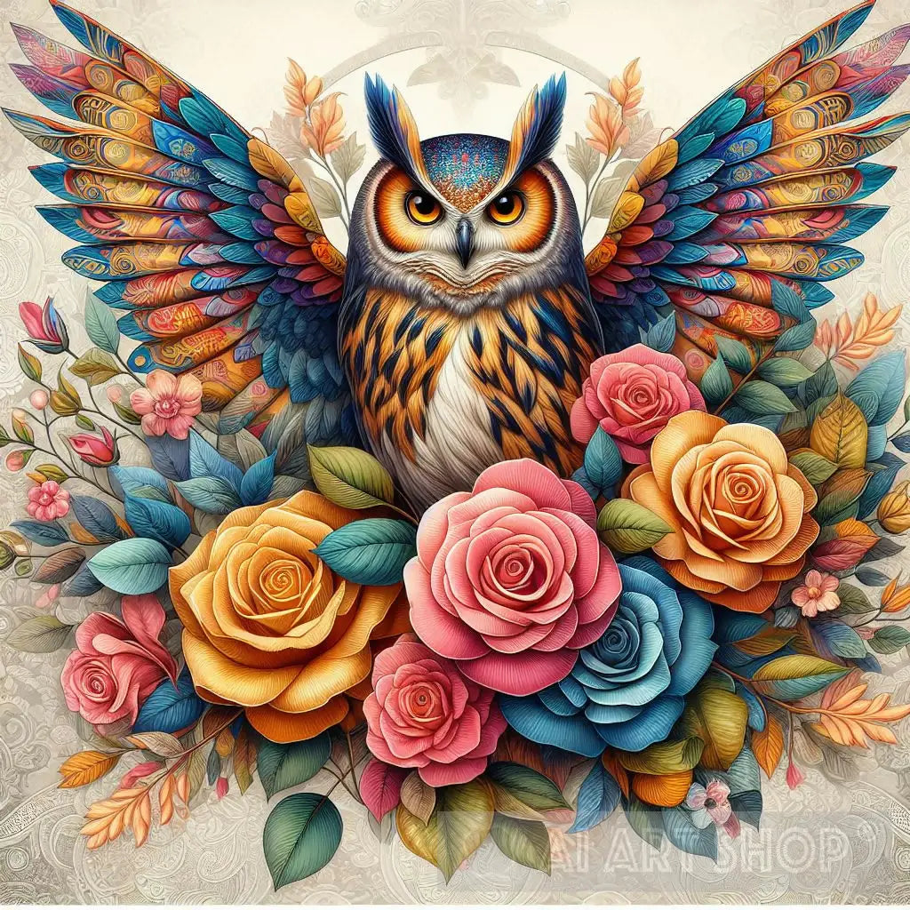 Designer Owl & Rose