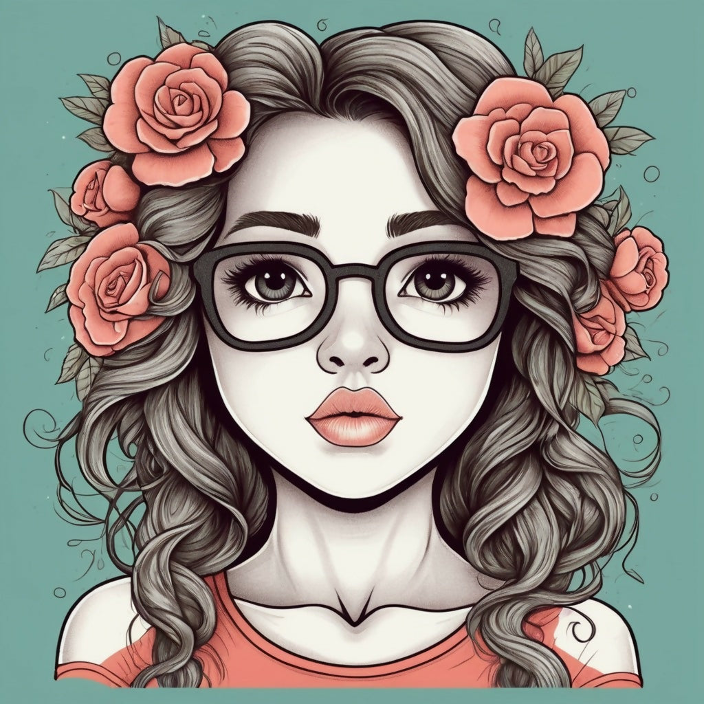 Lady With Roses In Her Hair