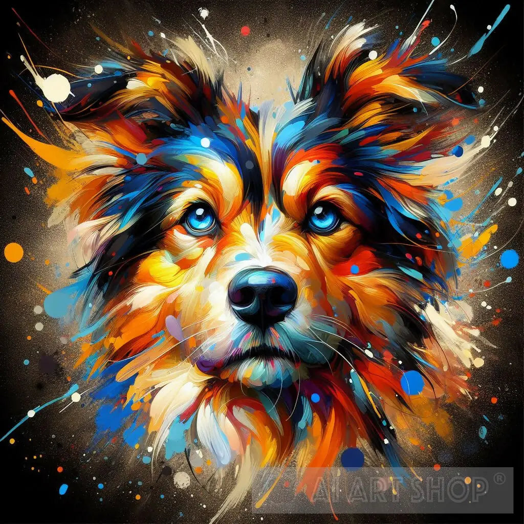 Digital, painting, dog, pet