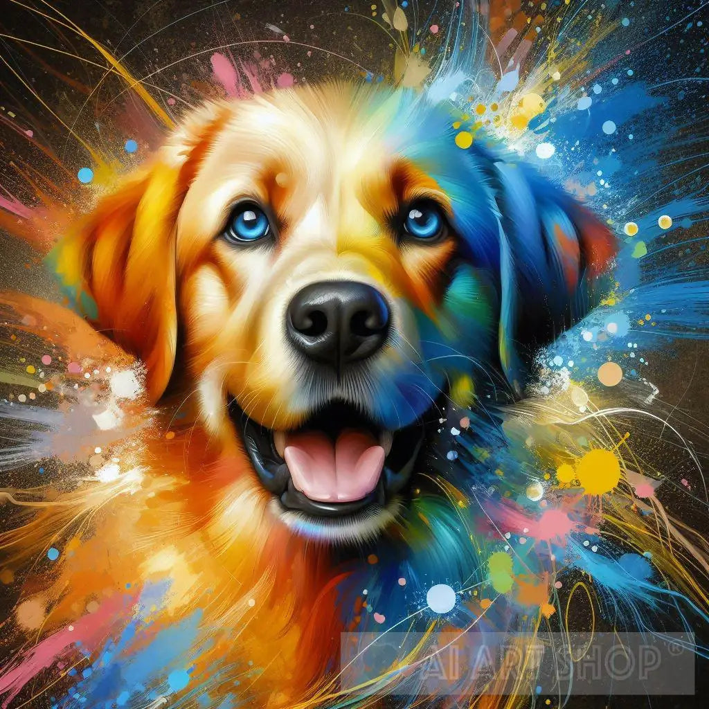 Digital, painting, dog, pet