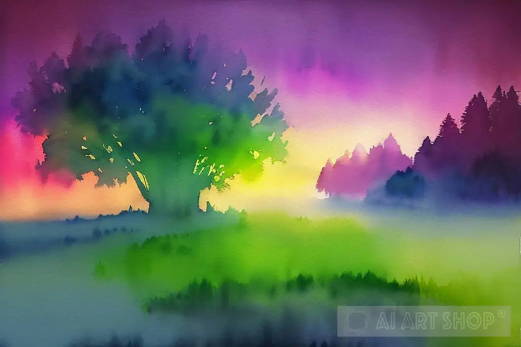 Digital Dreamscape watercolour lanscape