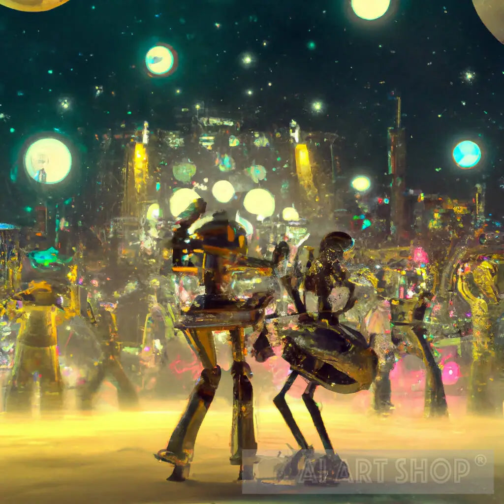 Disco Odyssey: Comic book style AI generated sci-fi artwork of a ma...