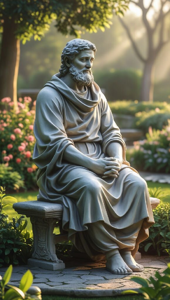 A beautifully realistic statue of Zeno of Citium