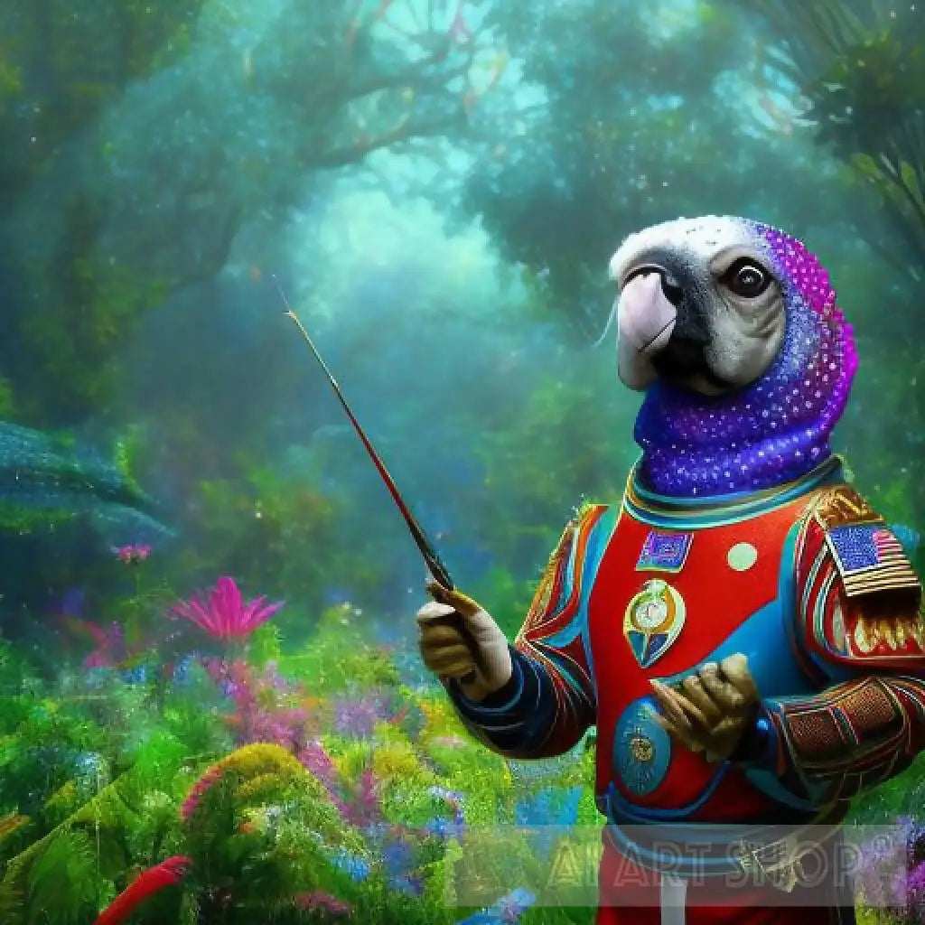 dog military general in the forest