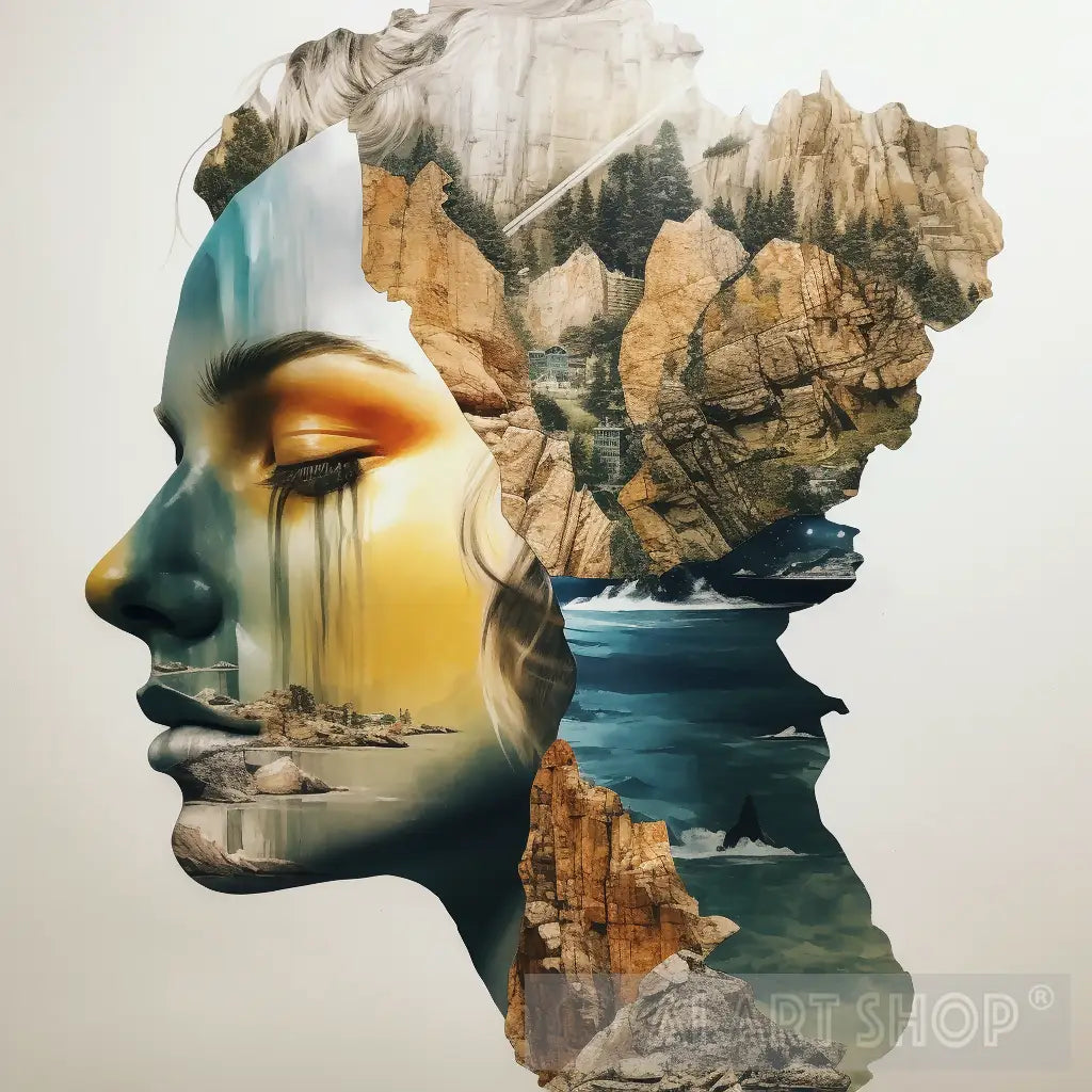 Scagliola, Double Exposure, Woman's Face, Dreamlike, Reflection...