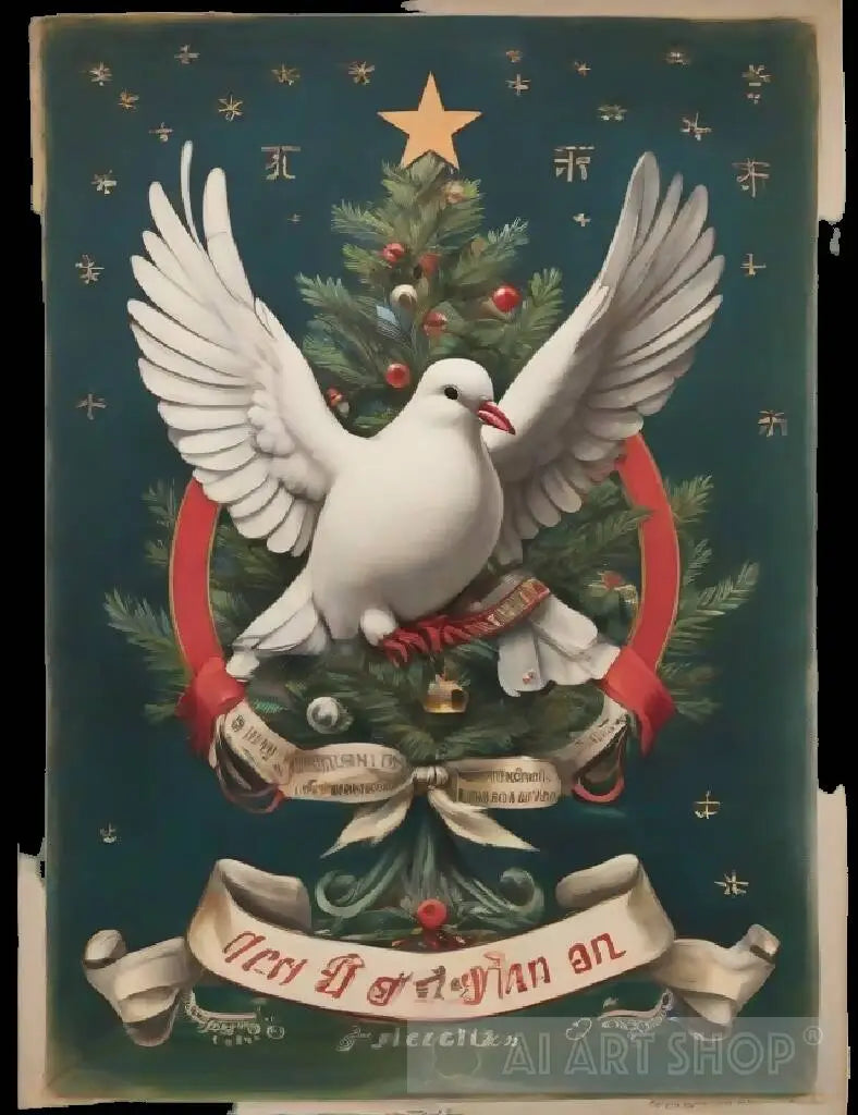 Dove of Peace - Christmas Tree, an artistic painting - beautiful, e...