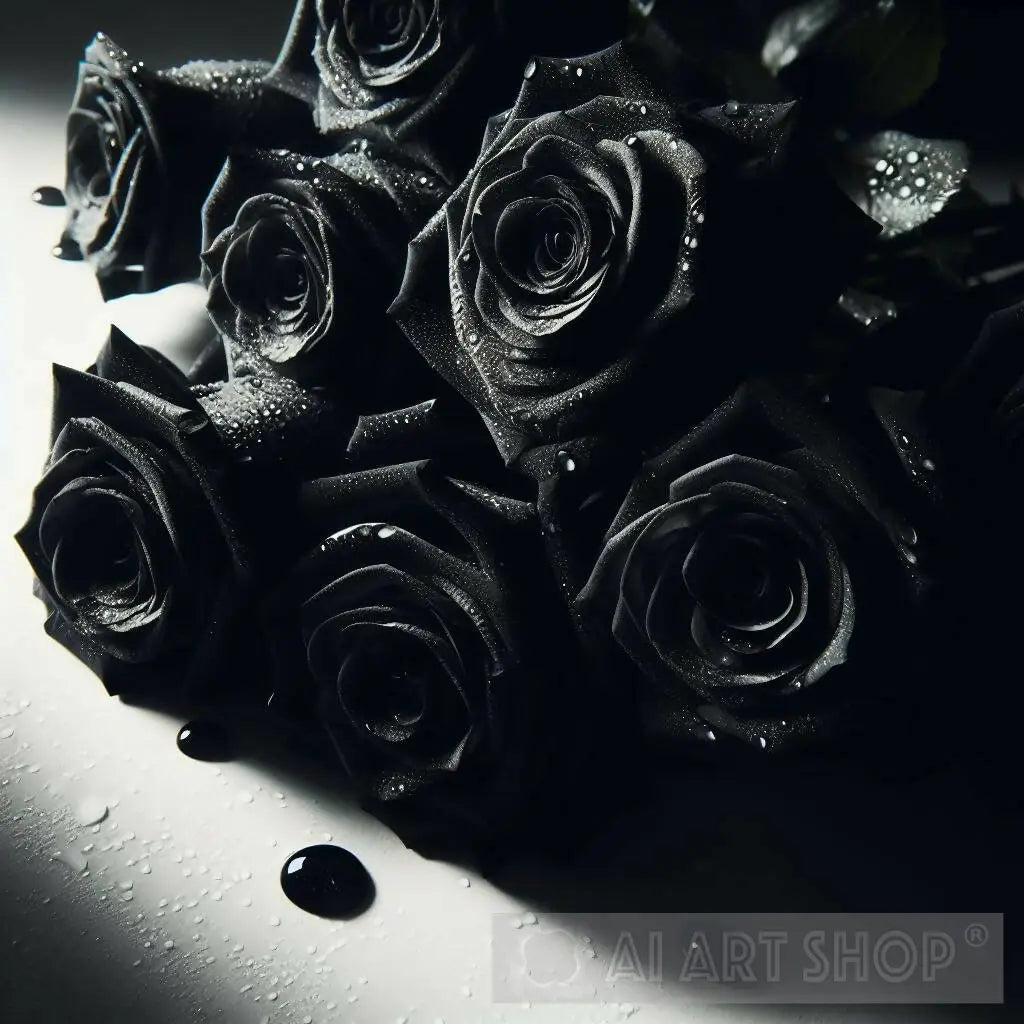 Dramatic Black Rose Boquet