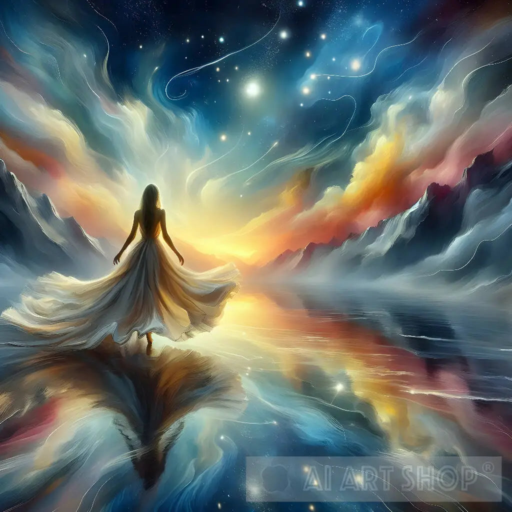 Dreaming Woman, Surreal Art, Imagination and Reality, Ethereal Beau...